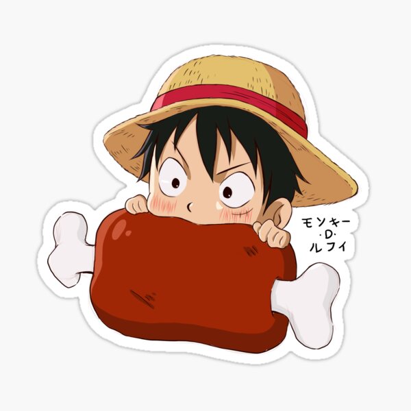 "Luffy Love Meat" Sticker for Sale by yphien | Redbubble