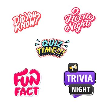 "Trivia Stickers" Sticker for Sale by Boarderstud | Redbubble