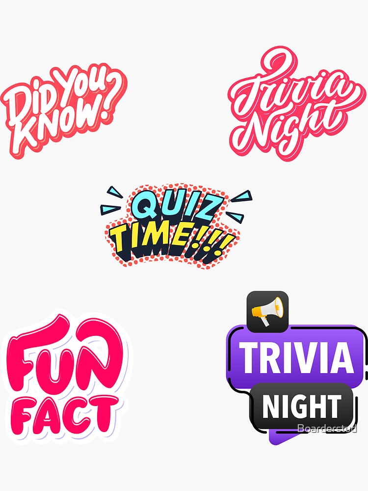 "Trivia Stickers" Sticker for Sale by Boarderstud | Redbubble