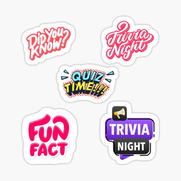 "Trivia Stickers" Sticker for Sale by Boarderstud | Redbubble