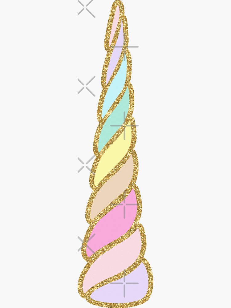 "rainbow unicorn horn" Sticker by PineLemon | Redbubble