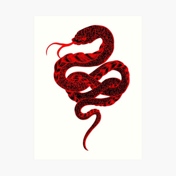 "Red Snake" Art Print for Sale by Adumbratio | Redbubble