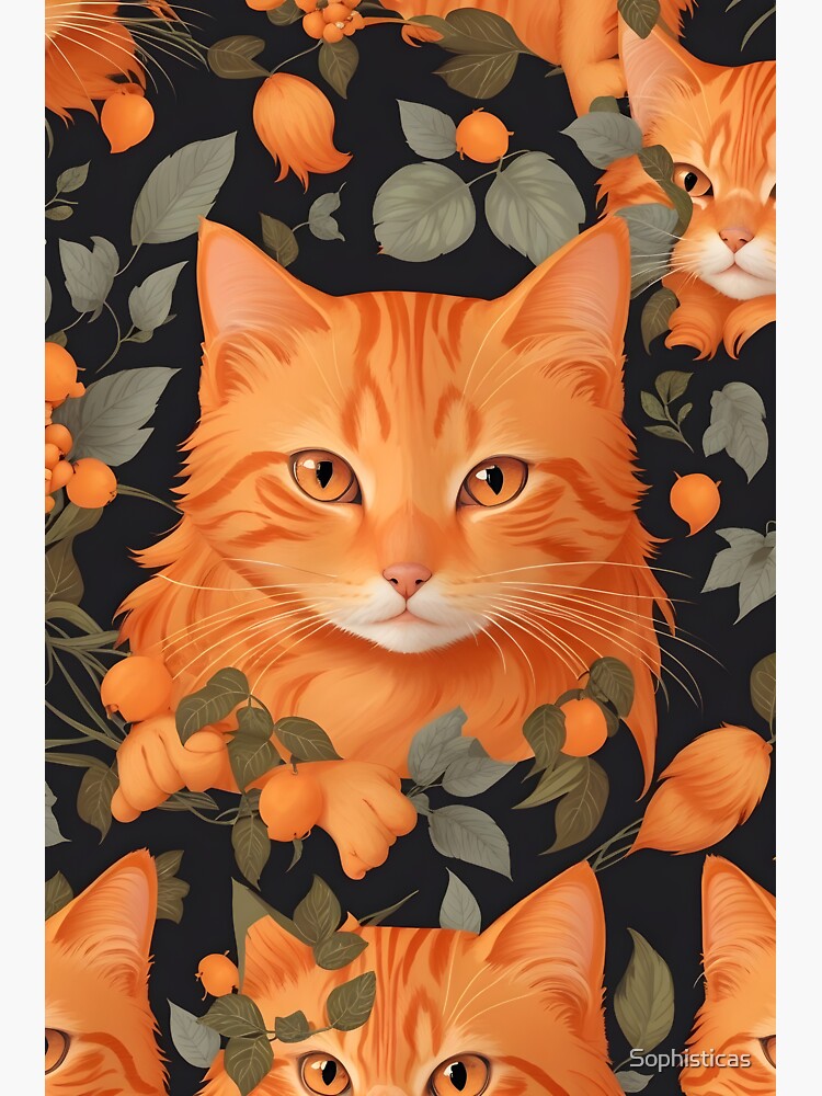 "Orange Tabby Cat Pattern" Sticker for Sale by Sophisticas | Redbubble