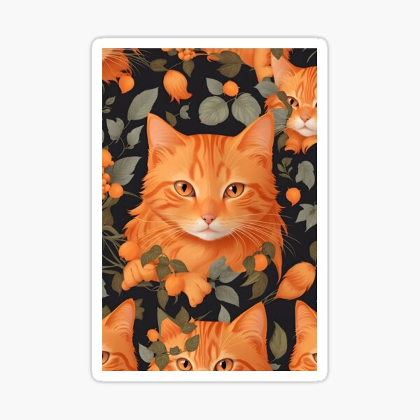 "Orange Tabby Cat Pattern" Sticker for Sale by Sophisticas | Redbubble