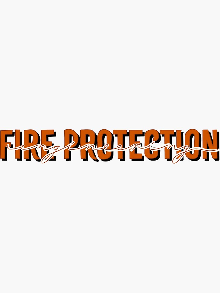 "Fire protection engineering orange calligraphy " Sticker for Sale by ...