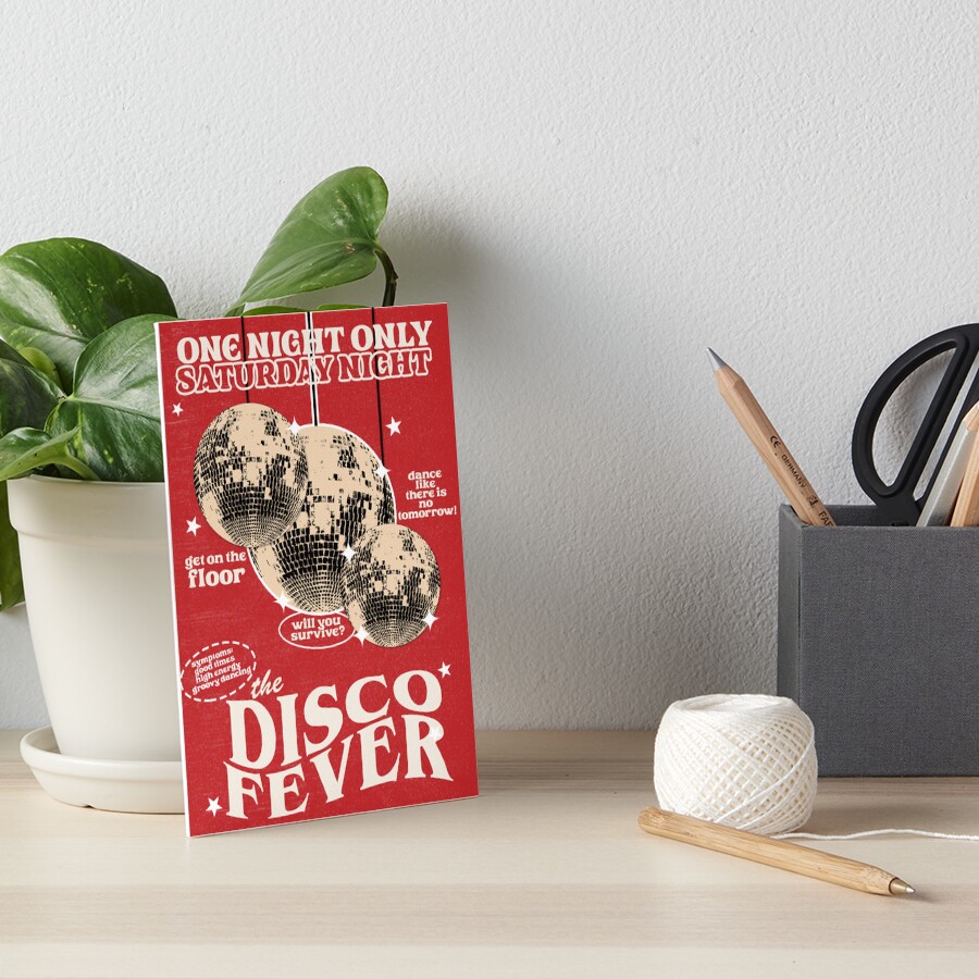 "Red Retro Disco Night" Poster for Sale by Tiso Boiteto | Redbubble