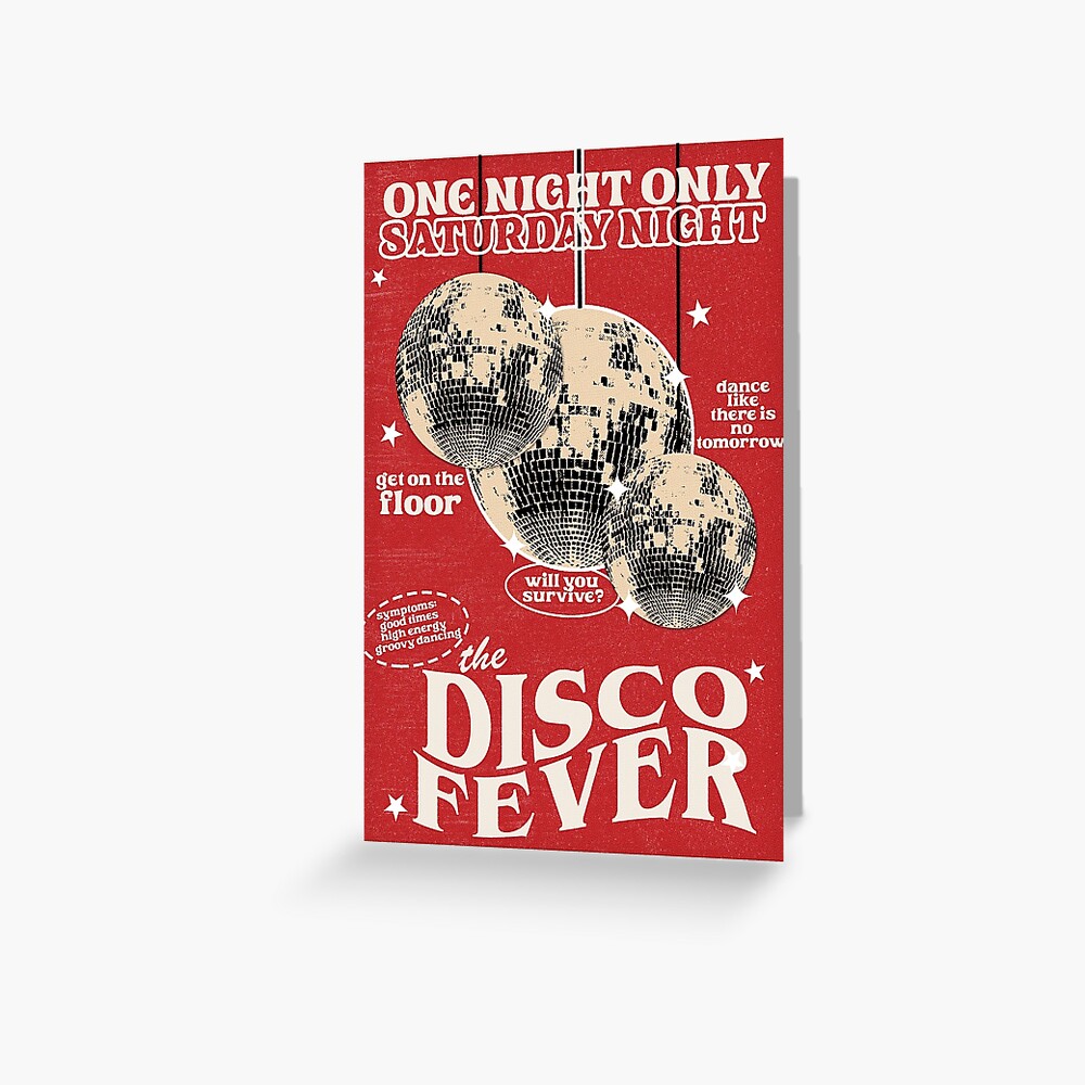 "Red Retro Disco Night" Poster for Sale by Tiso Boiteto | Redbubble