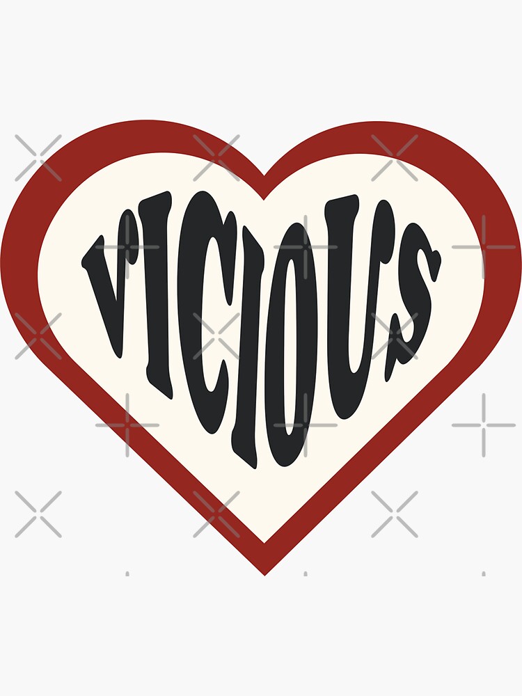 "Vicious Retro Heart" Sticker for Sale by karma-style | Redbubble