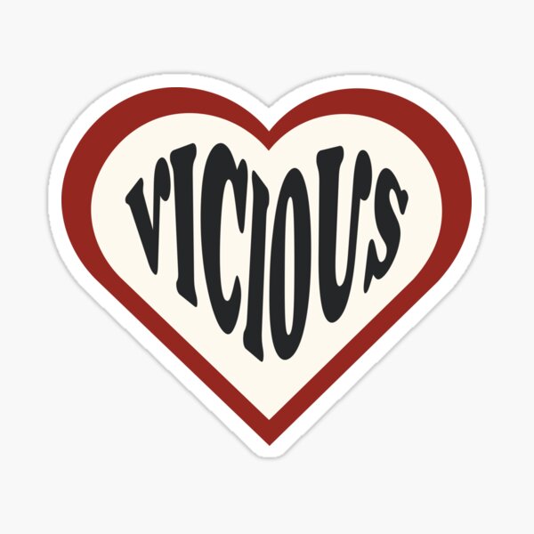 "Vicious Retro Heart" Sticker for Sale by karma-style | Redbubble