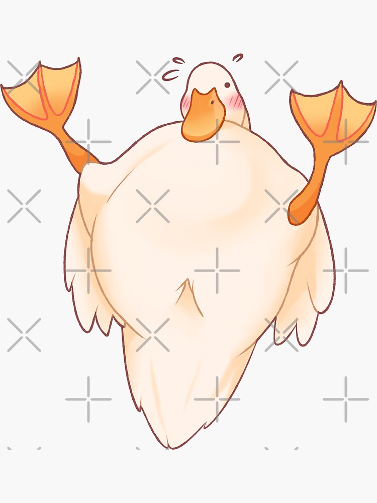 "shy duck" Sticker by CuteBlueArt | Redbubble
