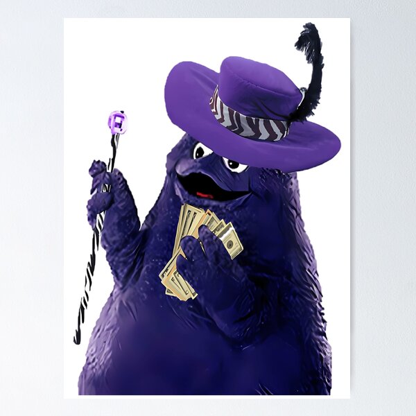 "Grimace Pimp" Poster for Sale by JudgmentDesign | Redbubble
