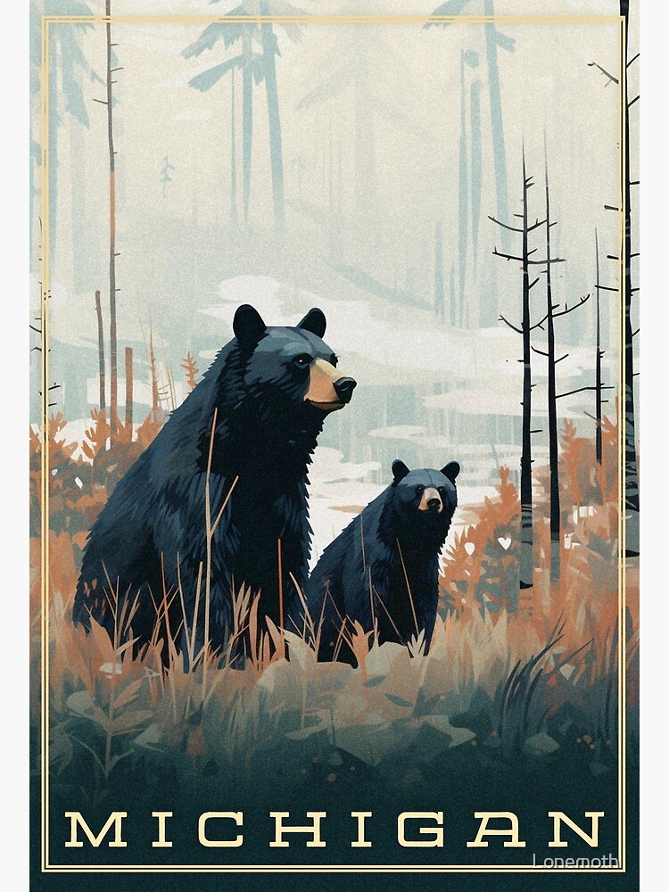 "Michigan Black Bears" Poster for Sale by Lonemoth | Redbubble