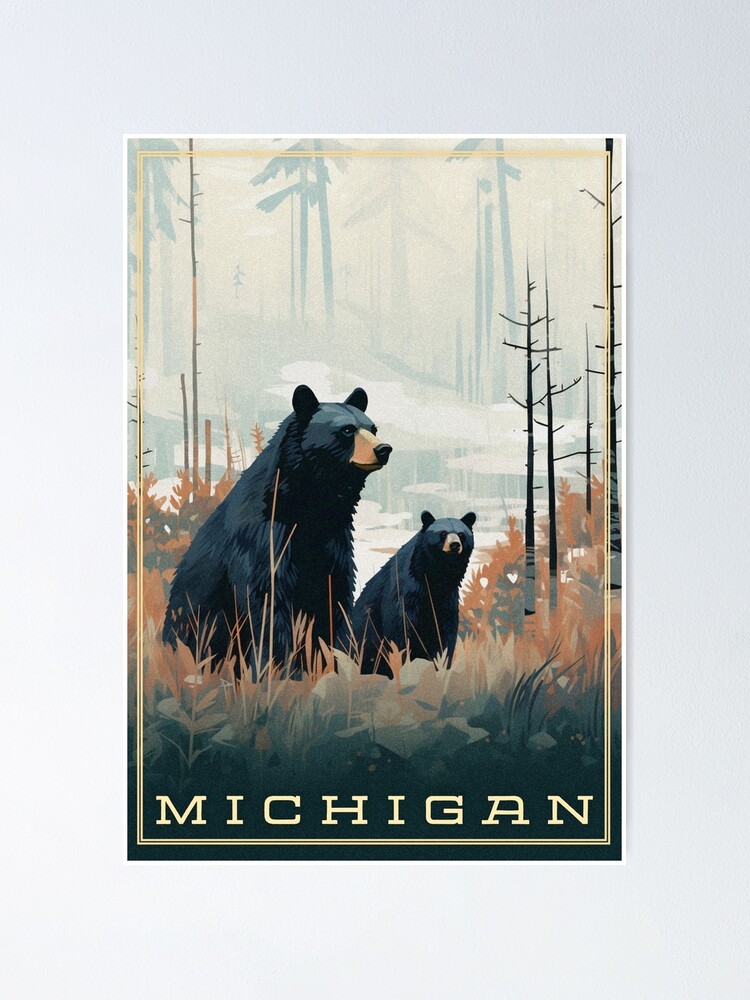 "Michigan Black Bears" Poster for Sale by Lonemoth | Redbubble
