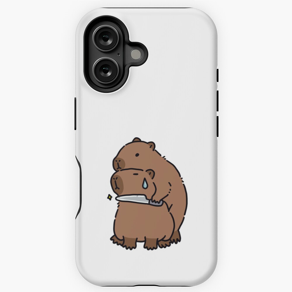 "Cute Capybara with a Knife " Sticker for Sale by charis-fung | Redbubble