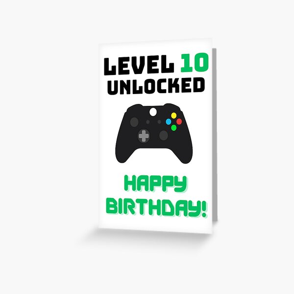 "10th Birthday for Gamer - Level 10 Unlocked" Greeting Card for Sale by ...