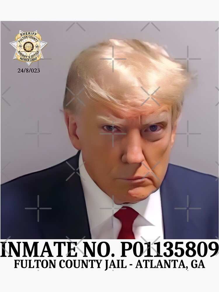 " Donald Trump Inmate Mugshot Fulton County Atlanta Georgia " Sticker ...