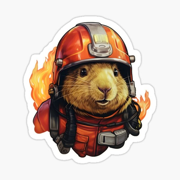 "Capybara firefighter alpha" Sticker for Sale by arkezion | Redbubble