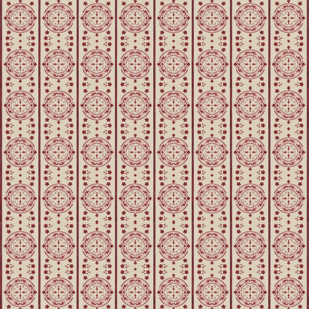 "Mediterranean Vintage Pink Tiles " by Anna Lemos | Redbubble