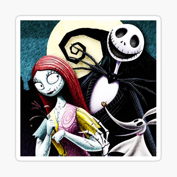 "Jack & Sally - Digital fan art" Sticker for Sale by MyTributeTo ...