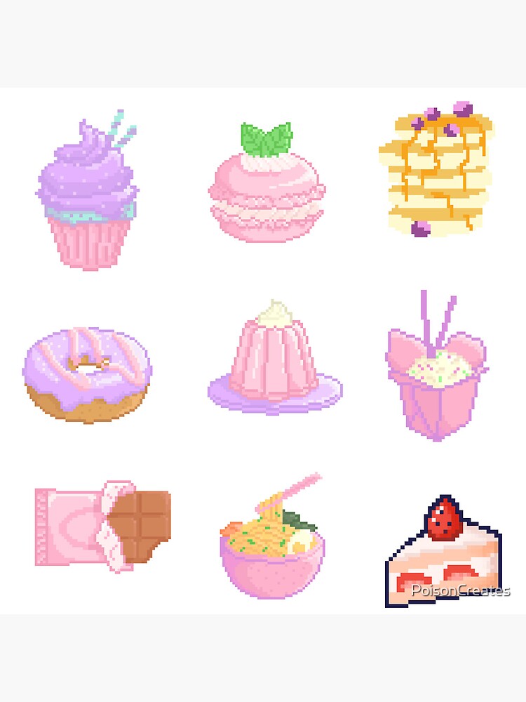 "Cute Pixel Food" Poster for Sale by PoisonCreates | Redbubble