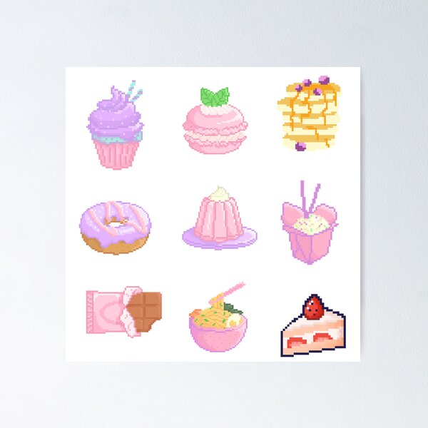 "Cute Pixel Food" Poster for Sale by PoisonCreates | Redbubble