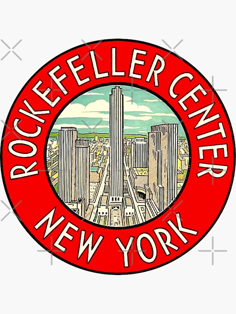 "Rockefeller Center New York Vintage Travel Decal" Sticker by hilda74 ...