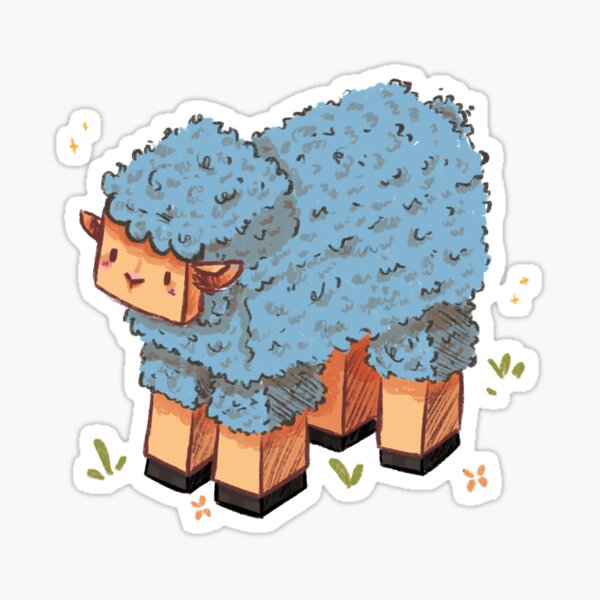 "Light Blue Minecraft Sheep" Sticker for Sale by Smoltsuki | Redbubble