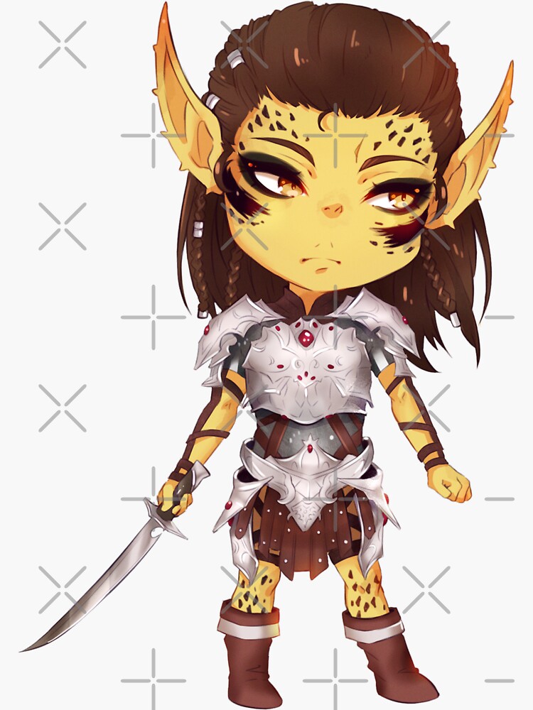 "Lae'Zel BG3 Baldurs Gate 3 Anime Chibi Sticker" Sticker for Sale by ...
