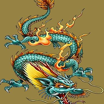 "Chinese Ambitious Fire Dragon Mythical Creature " Sticker for Sale by ...