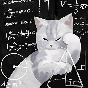 "Math Cat" Sticker for Sale by mecaroni | Redbubble