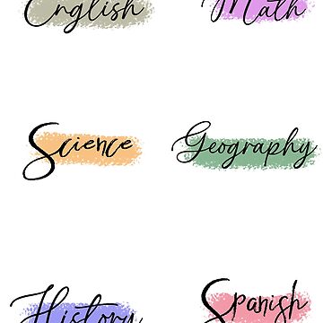 "School Subjects" Sticker for Sale by ltiapro | Redbubble