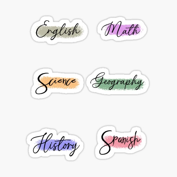 "School Subjects" Sticker for Sale by ltiapro | Redbubble