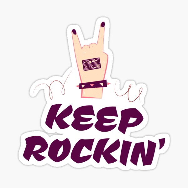 "Cool Girly Rocking Punk Hand Keep Rockin' Rock On" Sticker for Sale by ...