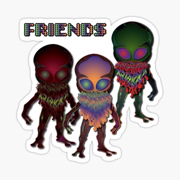 "Alien Friends" Sticker for Sale by UnbeatenPath | Redbubble