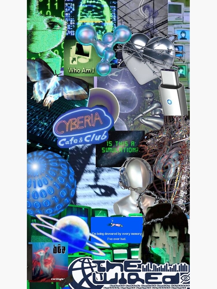 "The WIRED Serial Experiments Lain Anime Collage Design" Sticker for ...