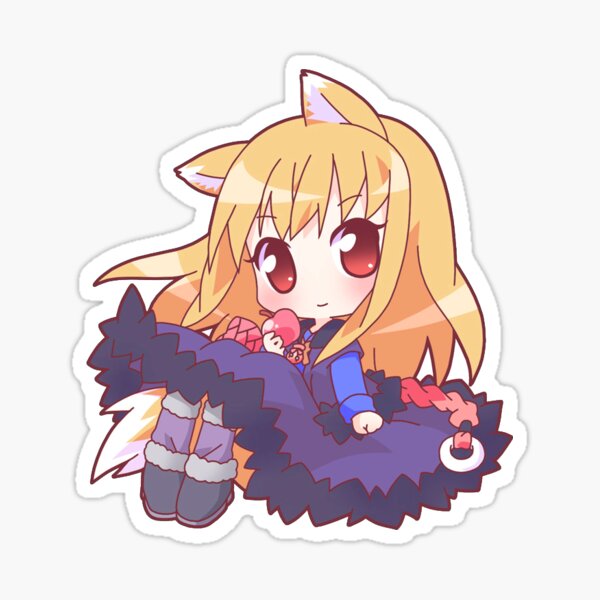 "Chibi Holo with Apple - Spice and Wolf" Sticker for Sale by pseudop ...