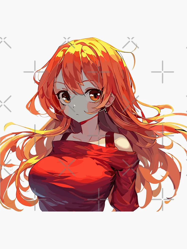 Anime Girl In A Long Red Dress