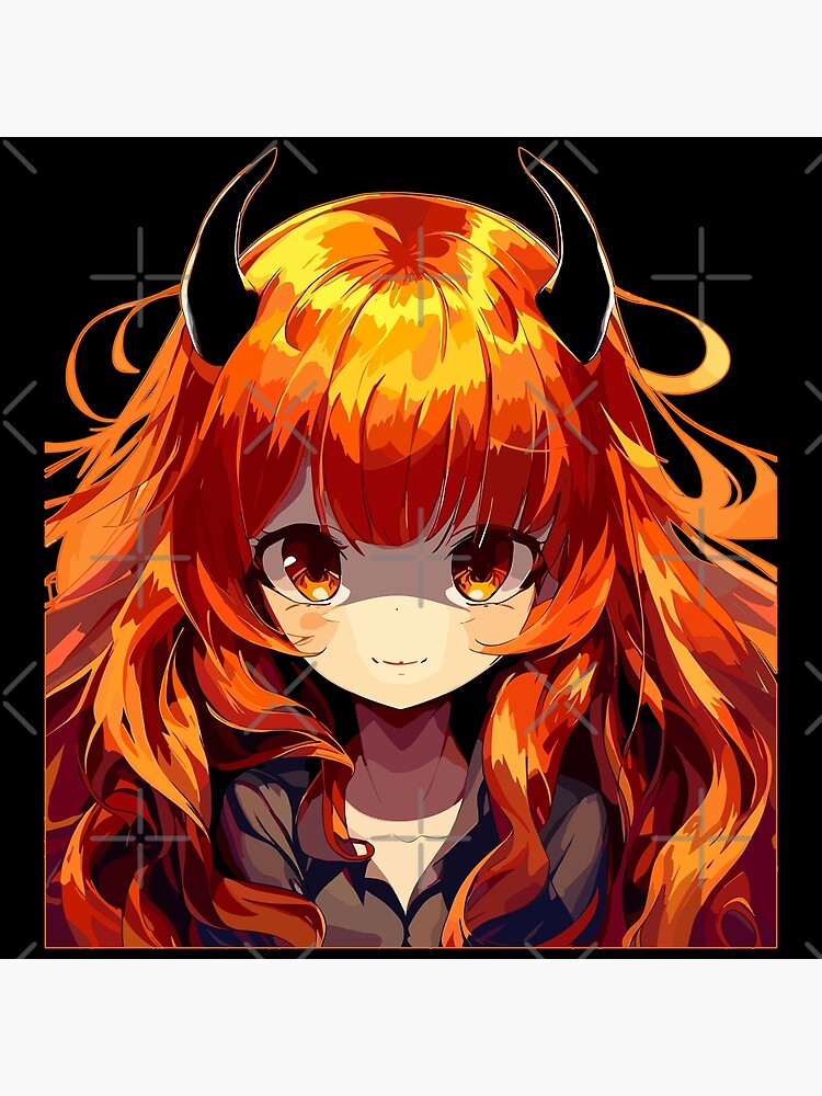 "Beautiful orange hair anime devil girl" Poster for Sale by ...