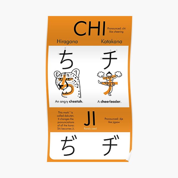 "Learning Hiragana & Katakana - Chi & Ji" Poster for Sale by AnNuttin ...