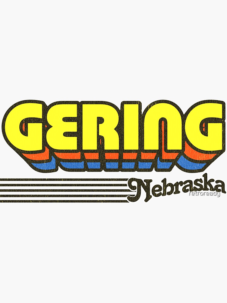 "Gering, Nebraska | Retro Stripes" Sticker by retroready | Redbubble