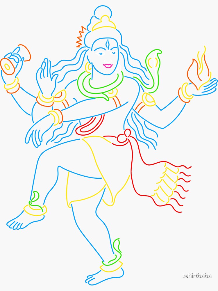 Led Shiva Nataraj Sticker For Sale By Tshirtbaba Redbubble