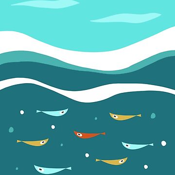 "Mid Century Atomic Age Summer Beach III" Art Board Print for Sale by ...