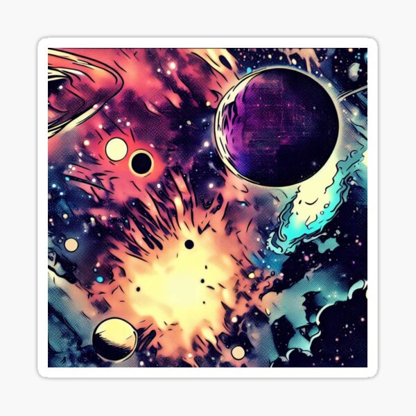 "Comic style alien galaxy" Sticker by TobyFlanders | Redbubble