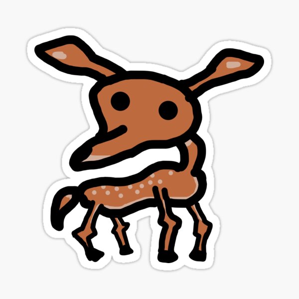 "Goofy deer" Sticker for Sale by BobobDesign | Redbubble
