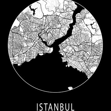 "Istanbul City Map of Turkey - Full Moon" Poster for Sale by deMAP ...