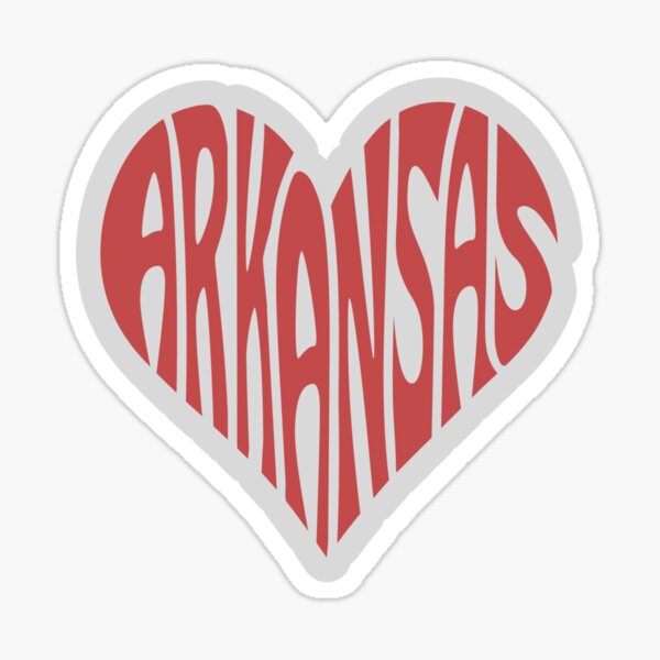 "Arkansas heart graphic design art print" Sticker for Sale by dcrc ...