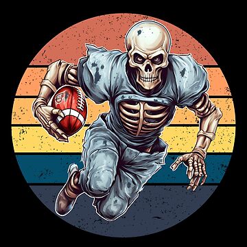 "Skeleton Football Player - Skeleton Playing Football" Greeting Card ...