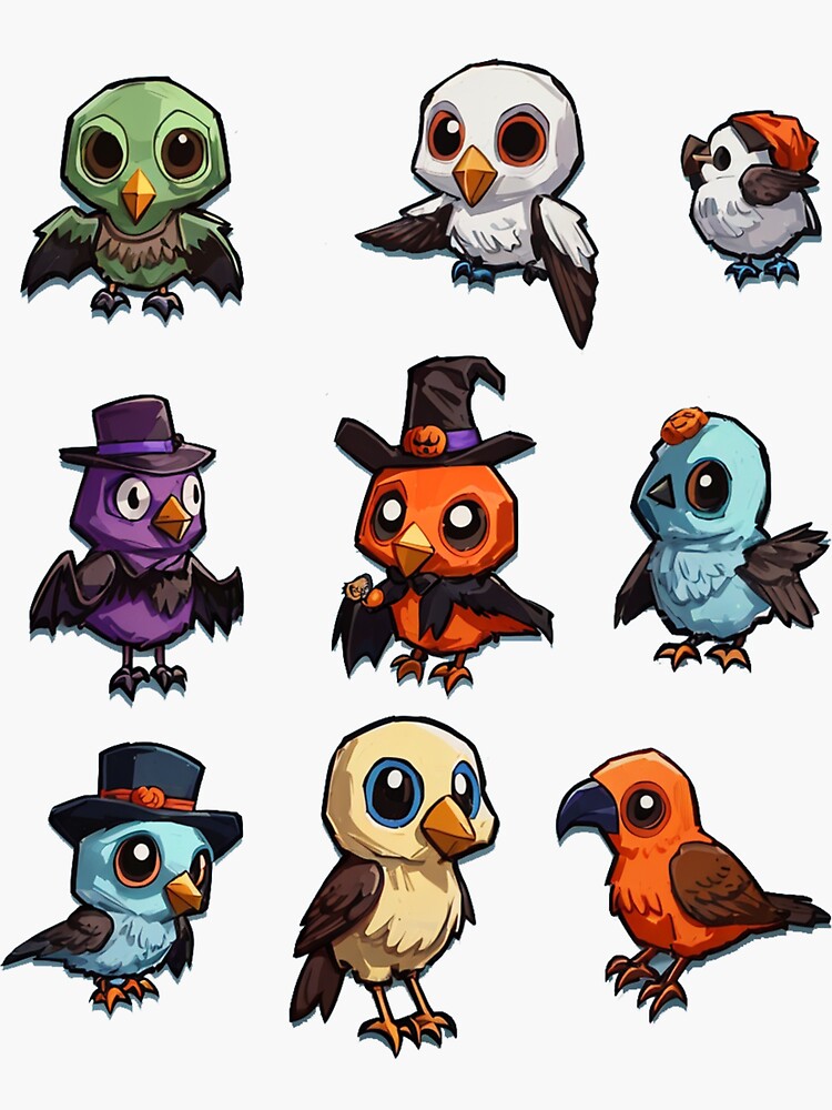 "Cute Zombie Bird Pack" Sticker for Sale by Aourik-4you | Redbubble