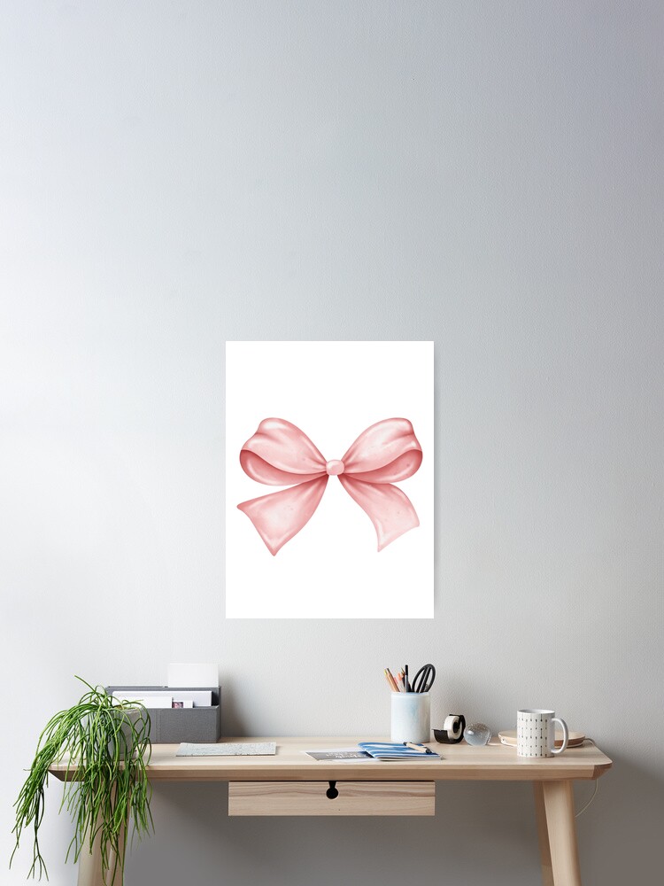 "Pink Bow" Poster for Sale by ALLIETONZIART | Redbubble