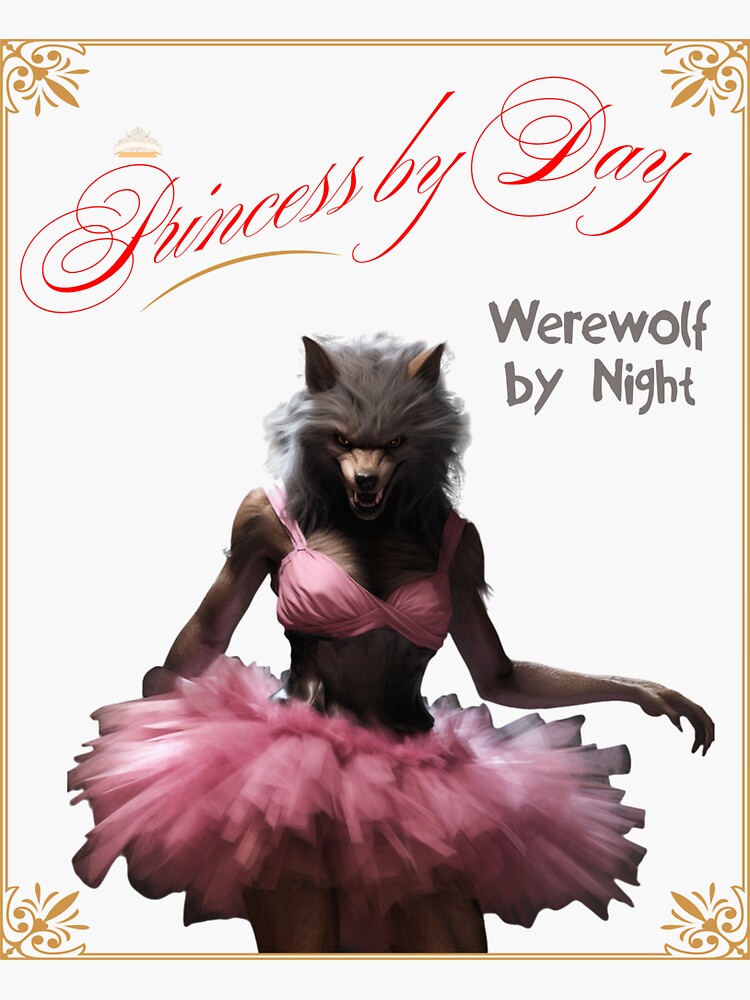 "Werewolf Princess in Pink Tutu " Sticker for Sale by ShortyDog93 ...